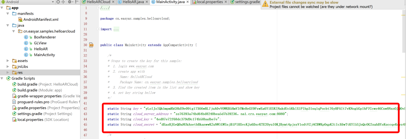 Quick start with “Hello World” — EasyAR CRS documentation